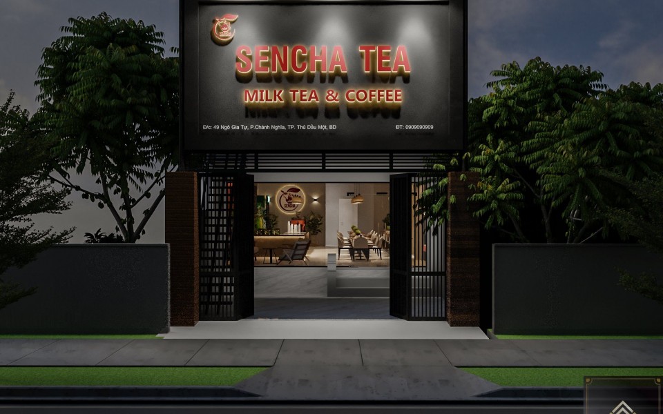 Thiết Kế Quán Trà Sữa Sencha Tea